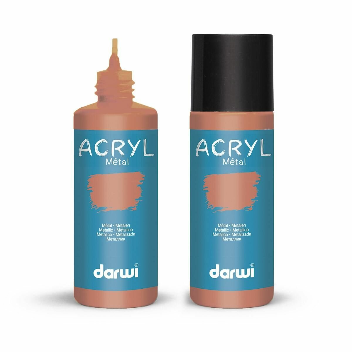 Акриловая краска Darwi "Metal", для декоративных работ, цвет 057, Медь, 80 мл, DA0230080