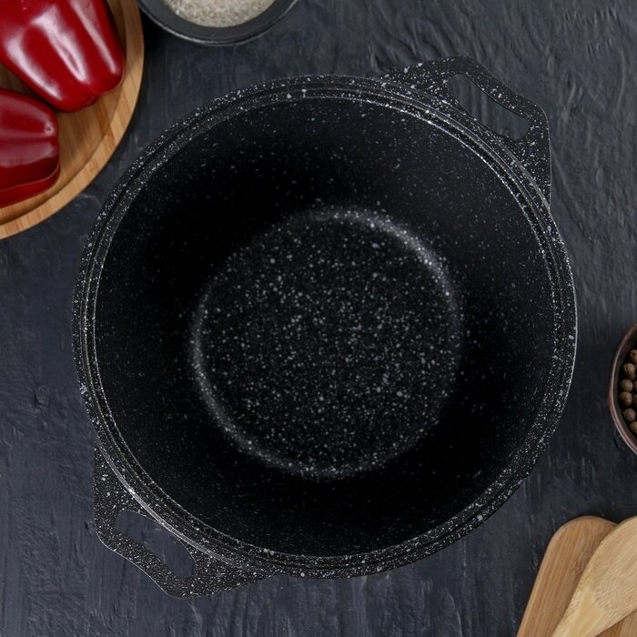 Казан Kukmara с крышкой-сковородой, 4 л, антипригарное покрытие, цвет черный