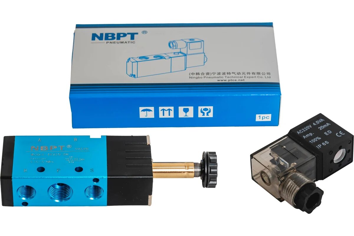 NBPT Пневмораспределитель 5/2 4v210-08-ac220v g1/4 арт. 57612