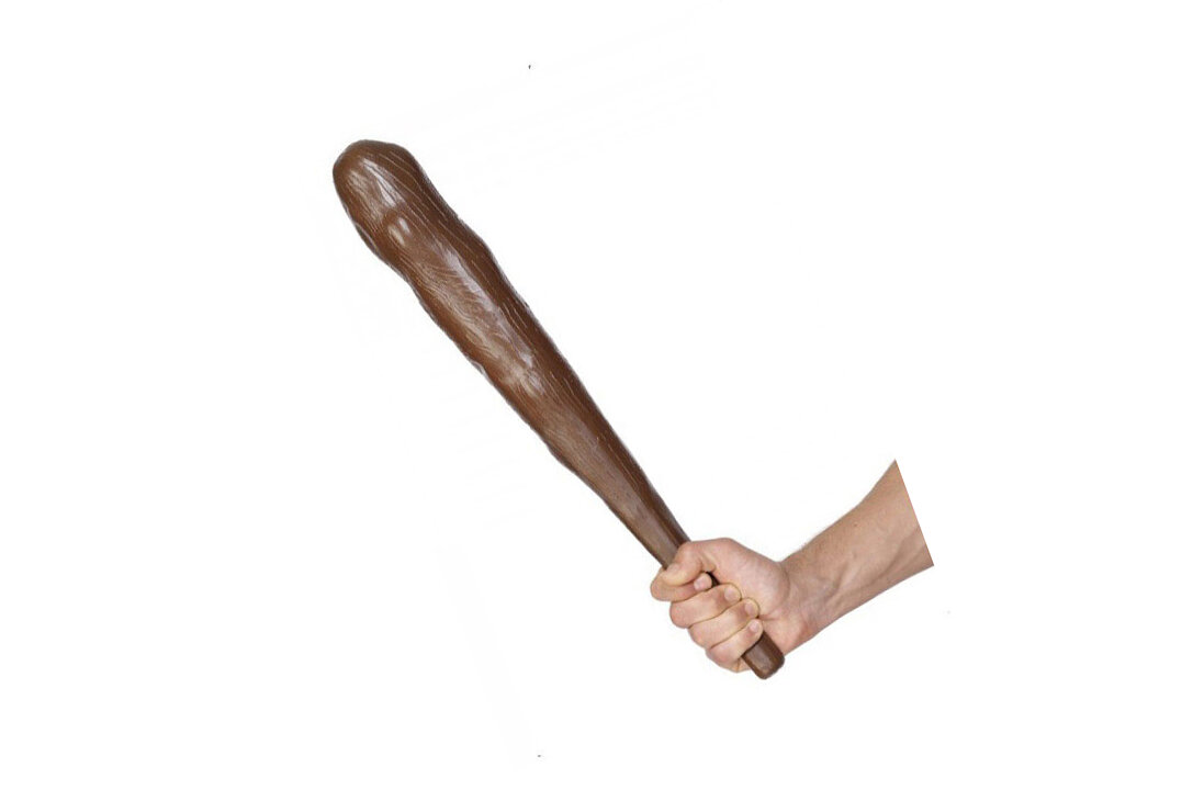 Дубинка Дикаря со звуком, коричневая, пластиковая, длина 52 см