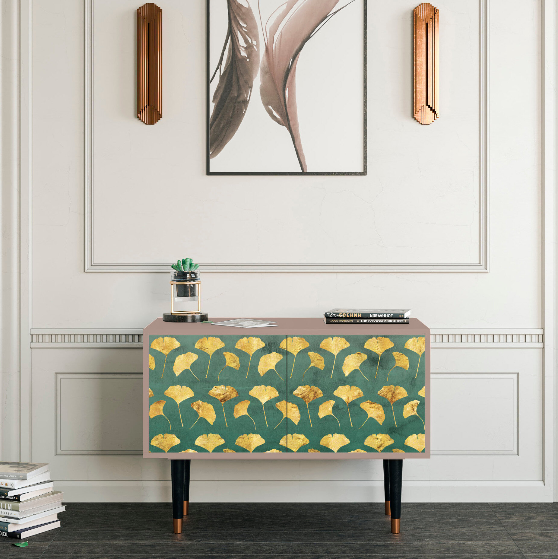 Комод - STORYZ - S1 Gingko leaves, Размер - 94 x 69 x 48 см, Цвет корпуса - , Бежевый