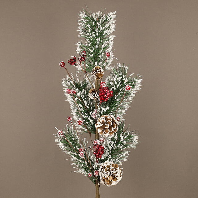 Декоративная ветка Лесная Сюита заснеженная 75 см, Koopman, YZ3000880-2