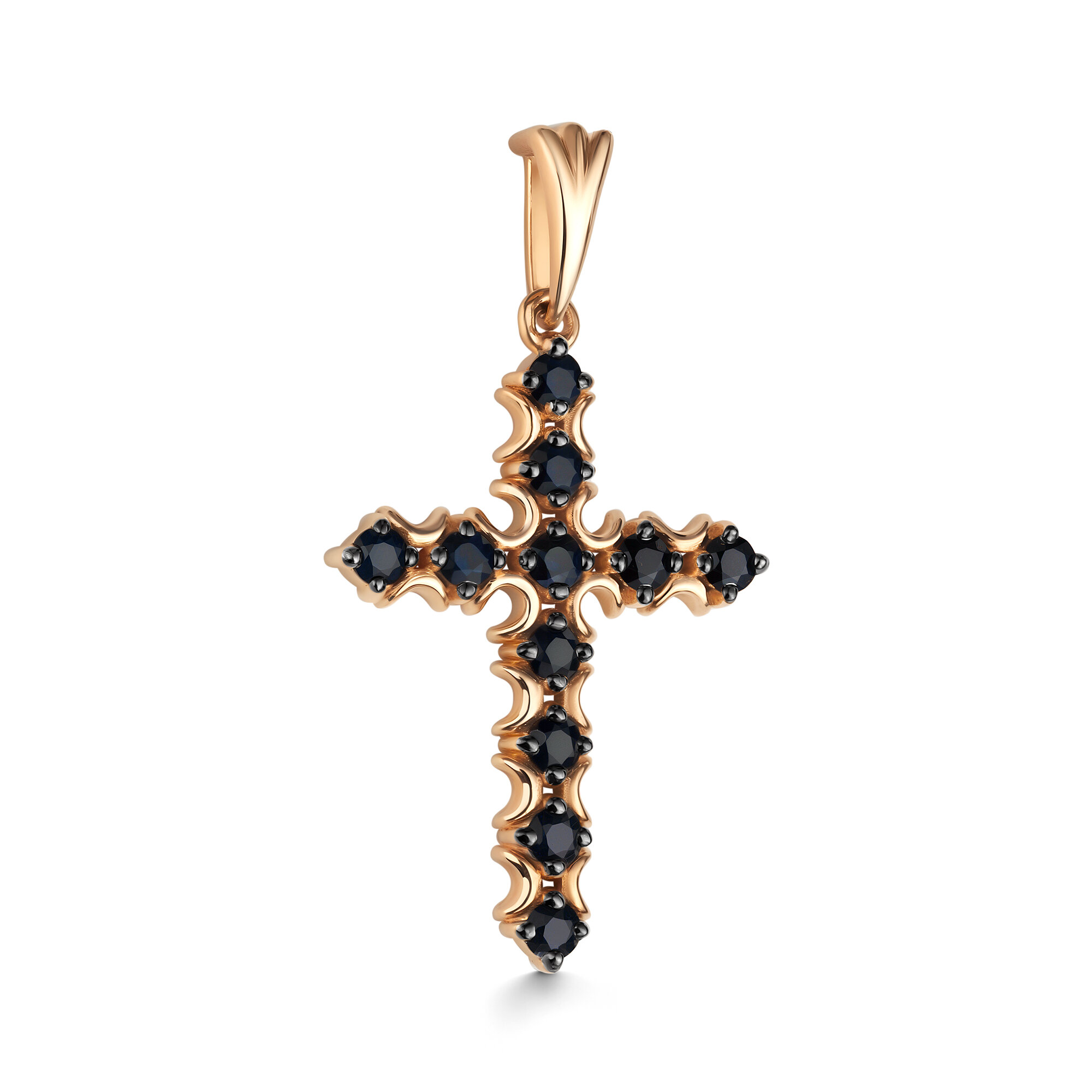 Подвеска, красное золото, 585 проба, сапфир