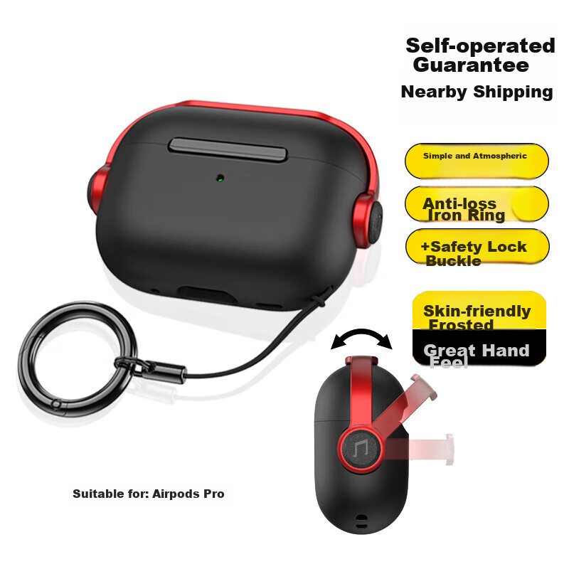 Shihan, Compatible with Apple AirPods Pro Earphone Case, Wireless Charging Compatible, Storage Box, Bluetooth Wireless Earphone Case with Lock, Dust-Proof, Shockproof, Creative Soft Shell