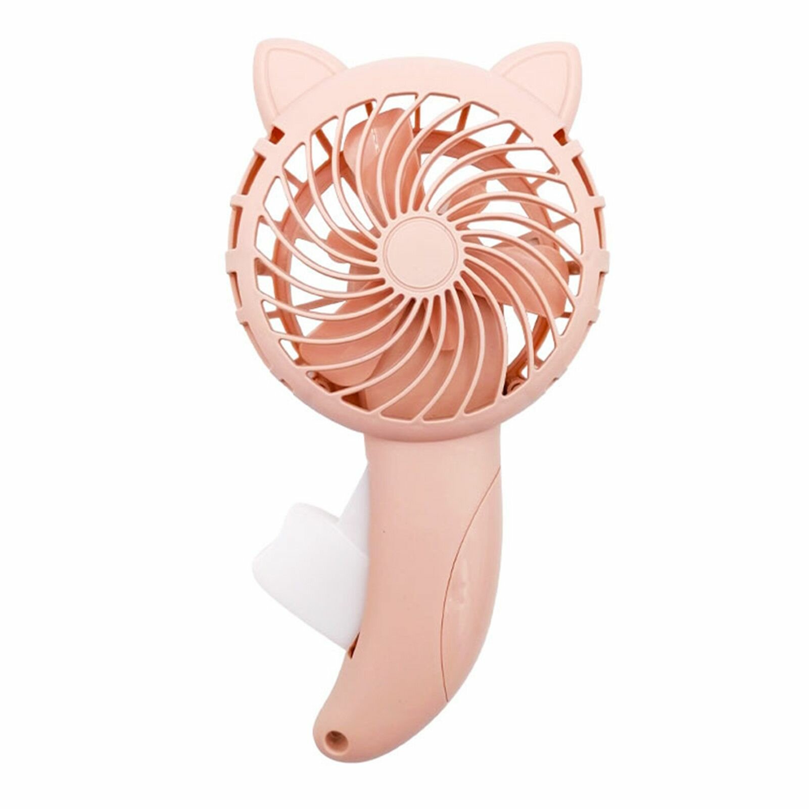 Маленький ручной вентилятор с рисунком в виде мультяшных кошачьих ушей, портативное охлаждение, не требуется батарея, для использования летом на открытом воздухе