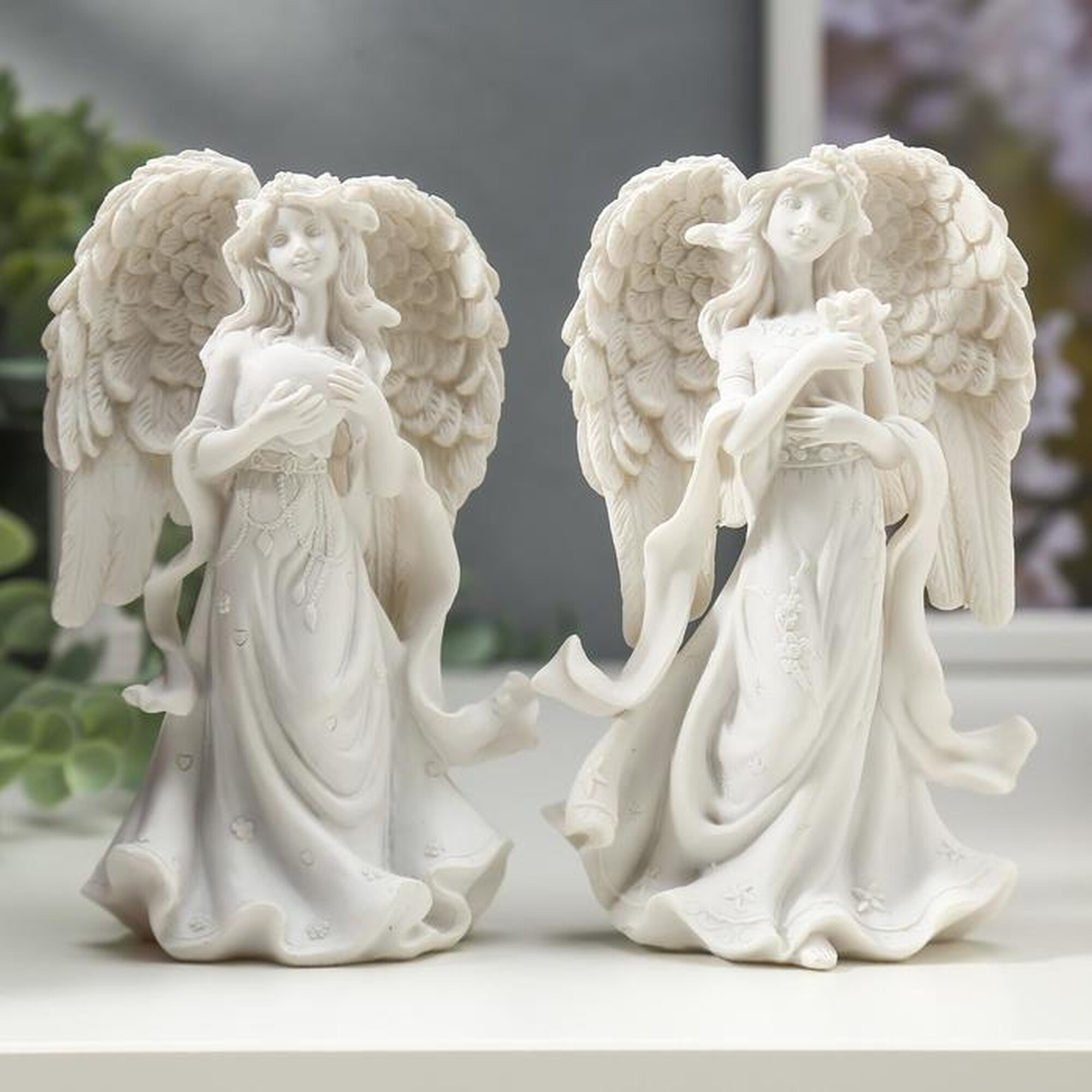 Сувенир полистоун "Ангел-девушка воздушная"микс 12,5х7,5х5 см