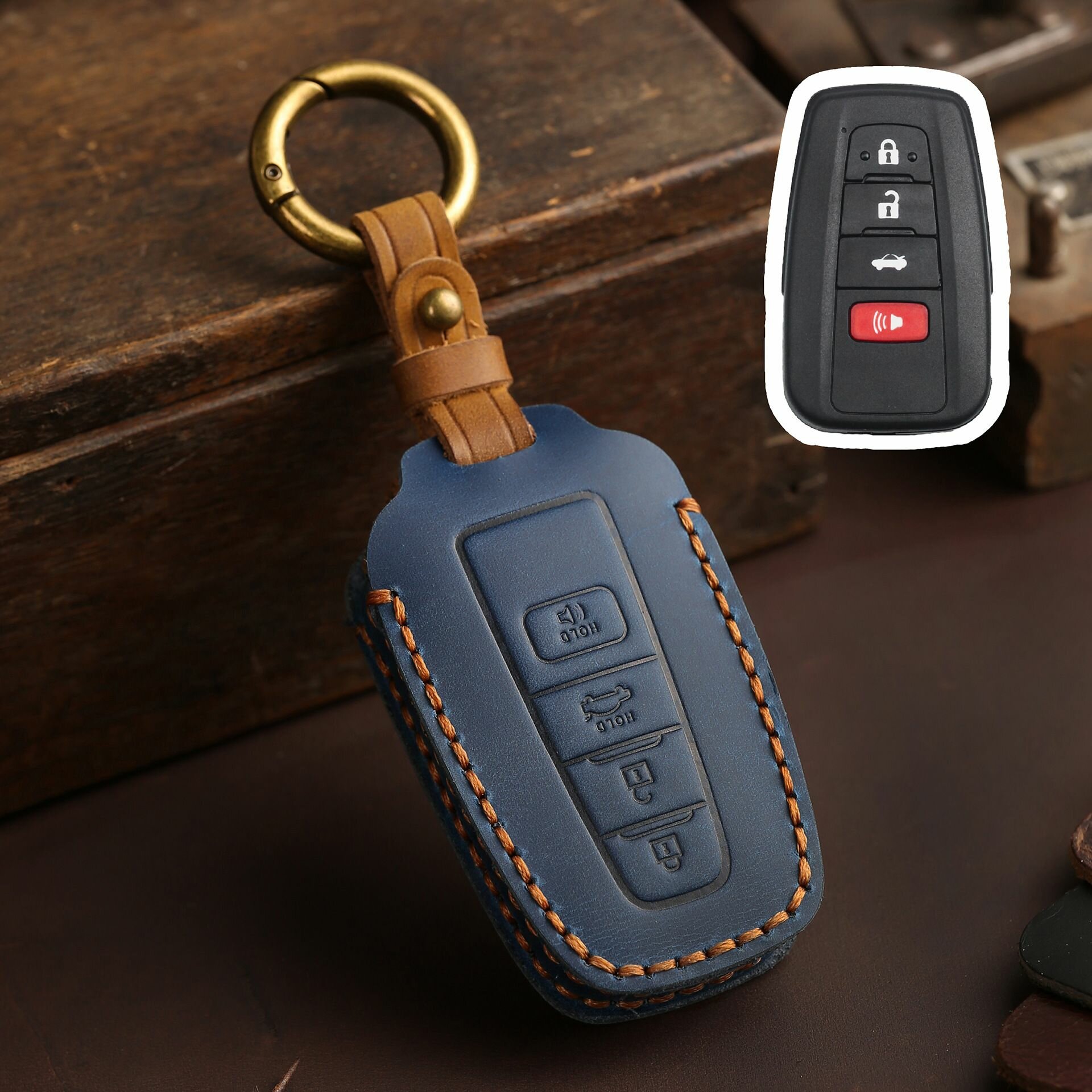 Чехол для автомобильного брелка Toyota лазурный Чехол для автомобильного брелка