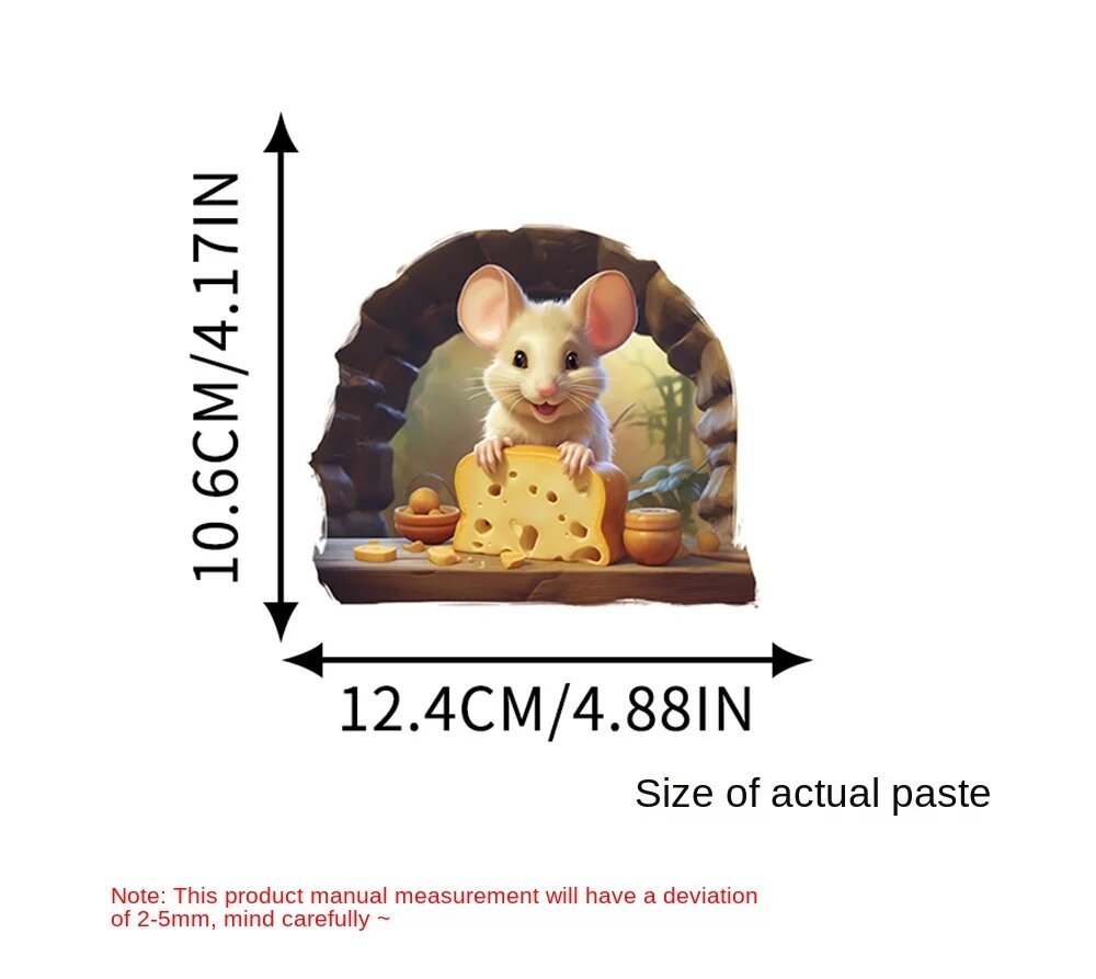Наклейка на стену с героями мультфильмов для детей, сырная мышь, ПВХ, наклейки для декора комнаты, аксессуары для украшения дома, самоклеящиеся обои
