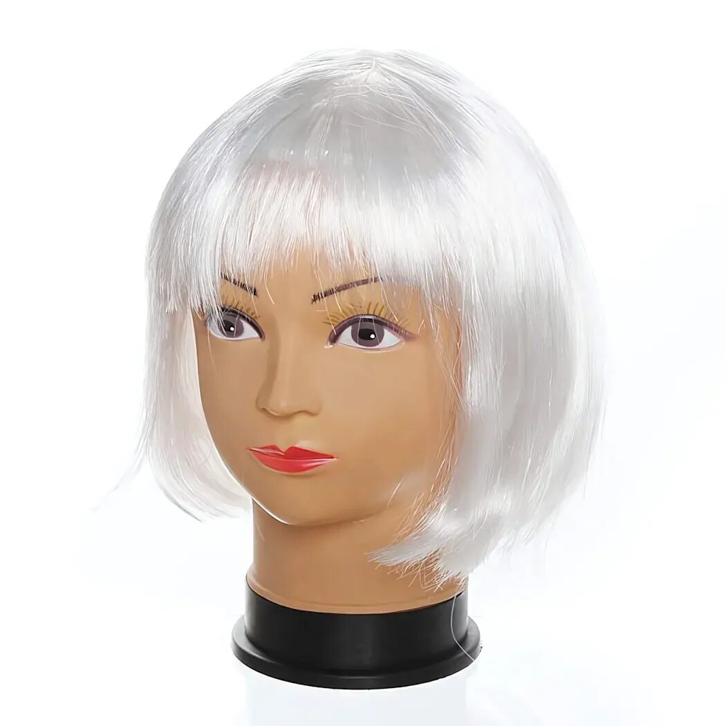 Парик карнавальный «Каре белое», короткий bob, нейлон, для праздников