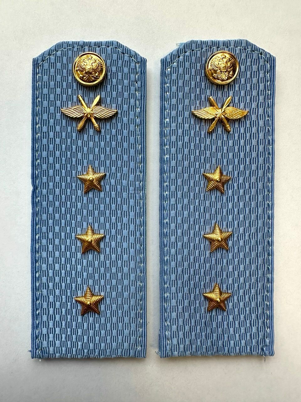 Погоны Вкс Ввс с фурнитурой голубые Старший Прапорщик Картон