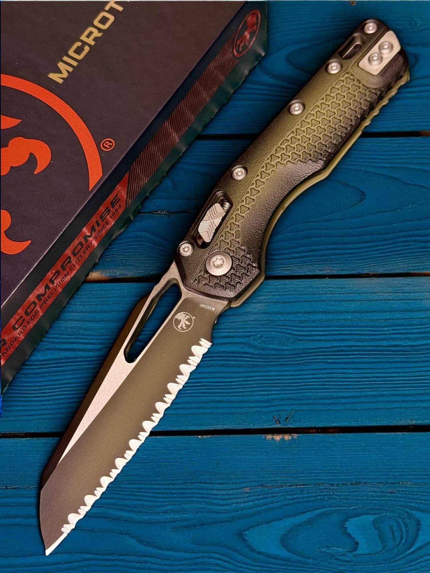 Нож складной MicroTech MCT210T3PMFBO MSI Ram-Lok, Serrated Blade, Bazooka Handle
