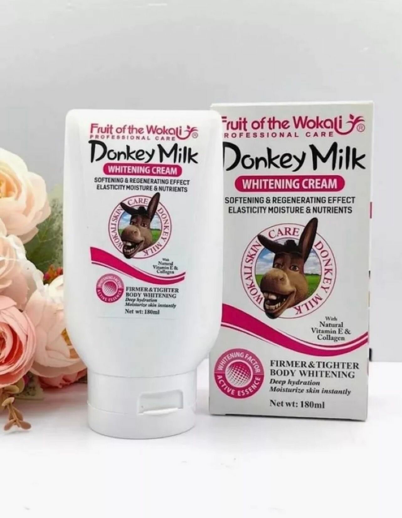 Отбеливающий крем для тела WOKALI Donkey Milk