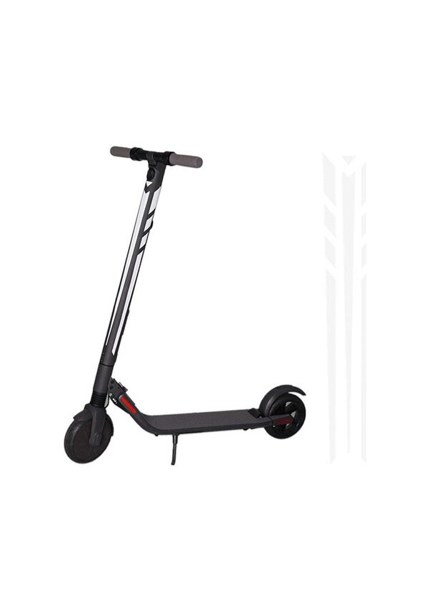 Комплект светоотражающих наклеек из ПВХ для предупреждения о вождении в ночное время для электросамокатов Ninebot E22 / Es1 / Es2 / Es4 - белые