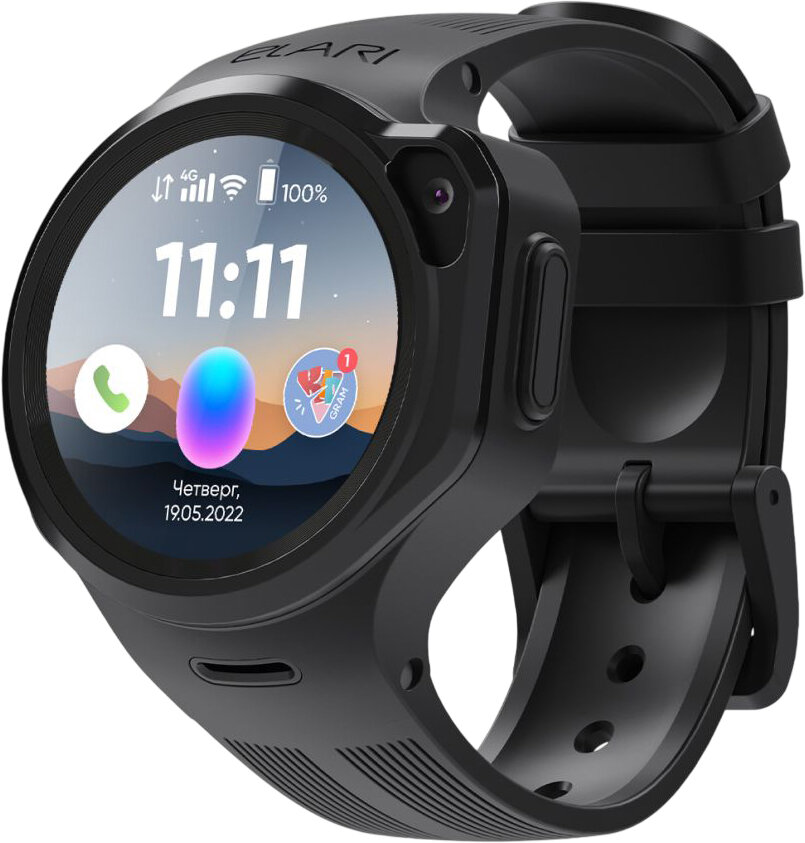 Детские умные часы Elari KidPhone 4GR M черный