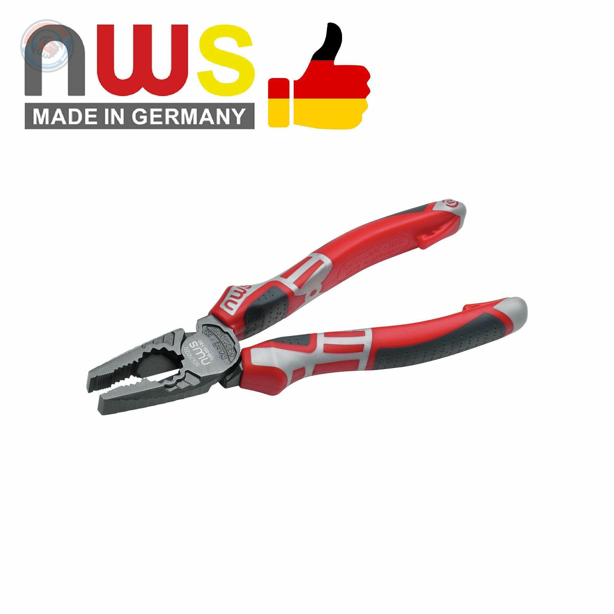 Пассатижи комбинированные CombiMax 165 мм для электрика и домашнего мастера, усиленные силовые с индуктивно закалёнными кромками, гаечным ключом и держателем для гвоздей, эргономичные SoftGripp ручки, американский тип NWS