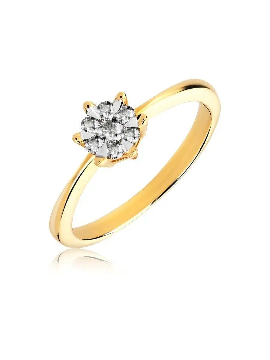 Кольцо помолвочное, желтое золото, 585 проба