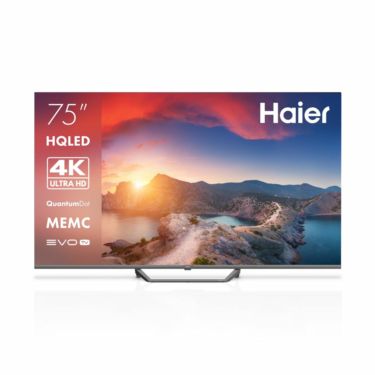 Телевизор Haier Smart TV S2 Pro 75" QLED, 4K Ultra HD, черный, смарт ТВ, Android TV