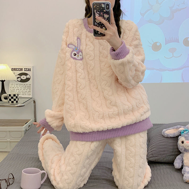 Зимняя пижама из плотного бархата с вырезанными цветами, женская теплая пижама с длинными рукавами из плотного бархата, а также домашняя одежда из бархата, женский костюм, размер: XL