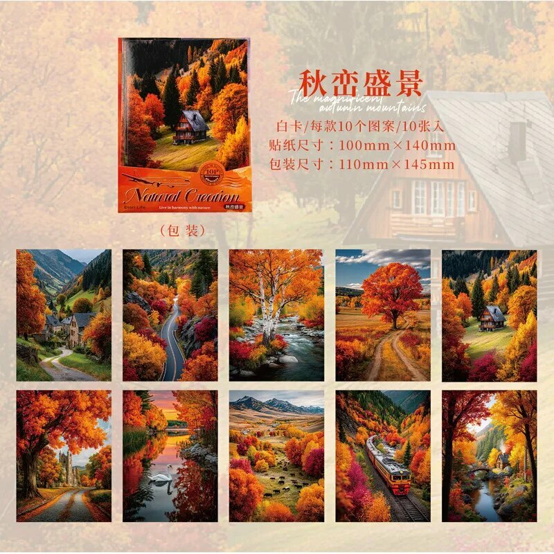 Блокноты Amengguo, набор 10 шт, Цвет: qiuluanshen