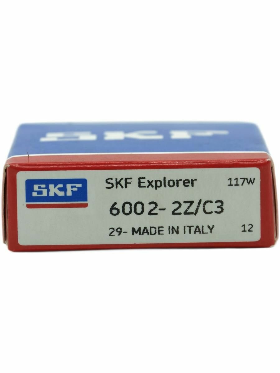 Подшипник шариковый радиальный SKF 6002-2Z/C3 (размер 15x32x9), закрытый металлом высокоскоростной с тепловым зазором для электроинструмента и микродвигателей — фото 1