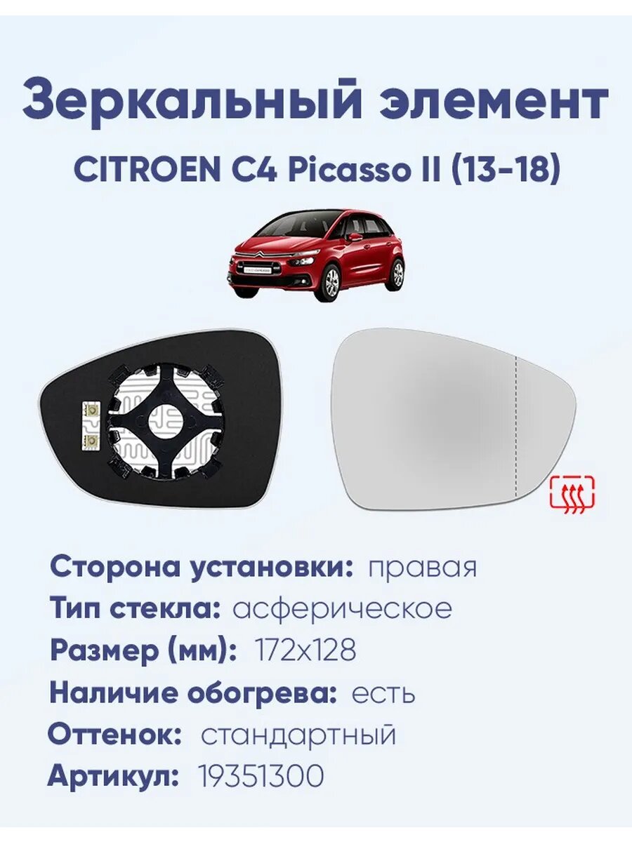Зеркало CITROEN C4 Picasso II (13-18) 19351300