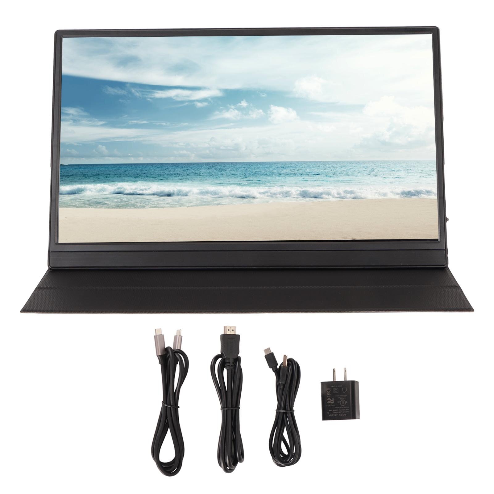 15,6 -дюймовый портативный монитор 1080p IPS HDR Extender Extender с Mini HD -мультимедийный интерфейс тип C Динамик 100–240 В плагин США