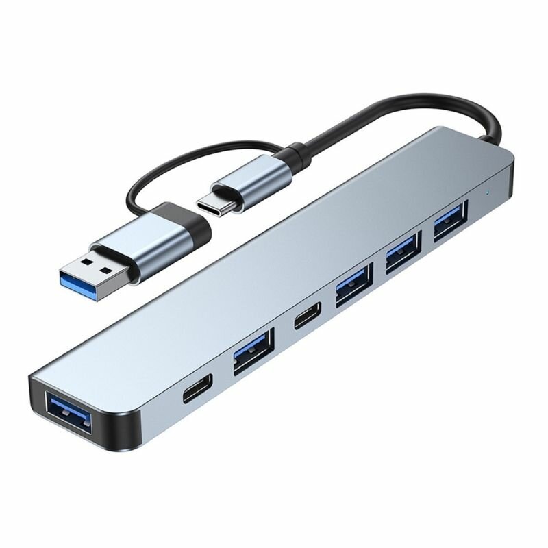 Концентратор USB C 3.0, алюминиевый адаптер типа C/USB на 2.0, высокоскоростной разветвитель, соединитель шнура-преобразователя