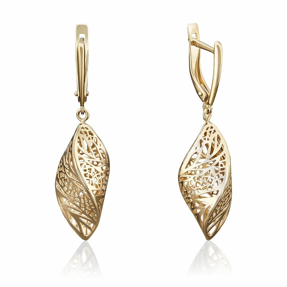 Серьги, желтое золото, 585 проба