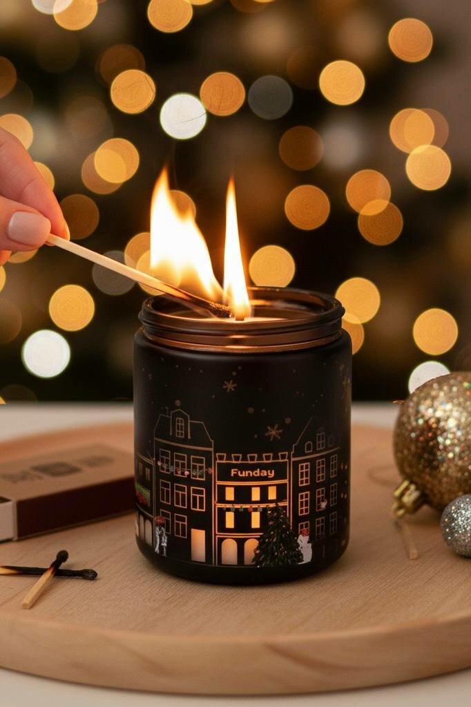 Декоративная свеча интерьерная светодиодная LED в банке ароматическая