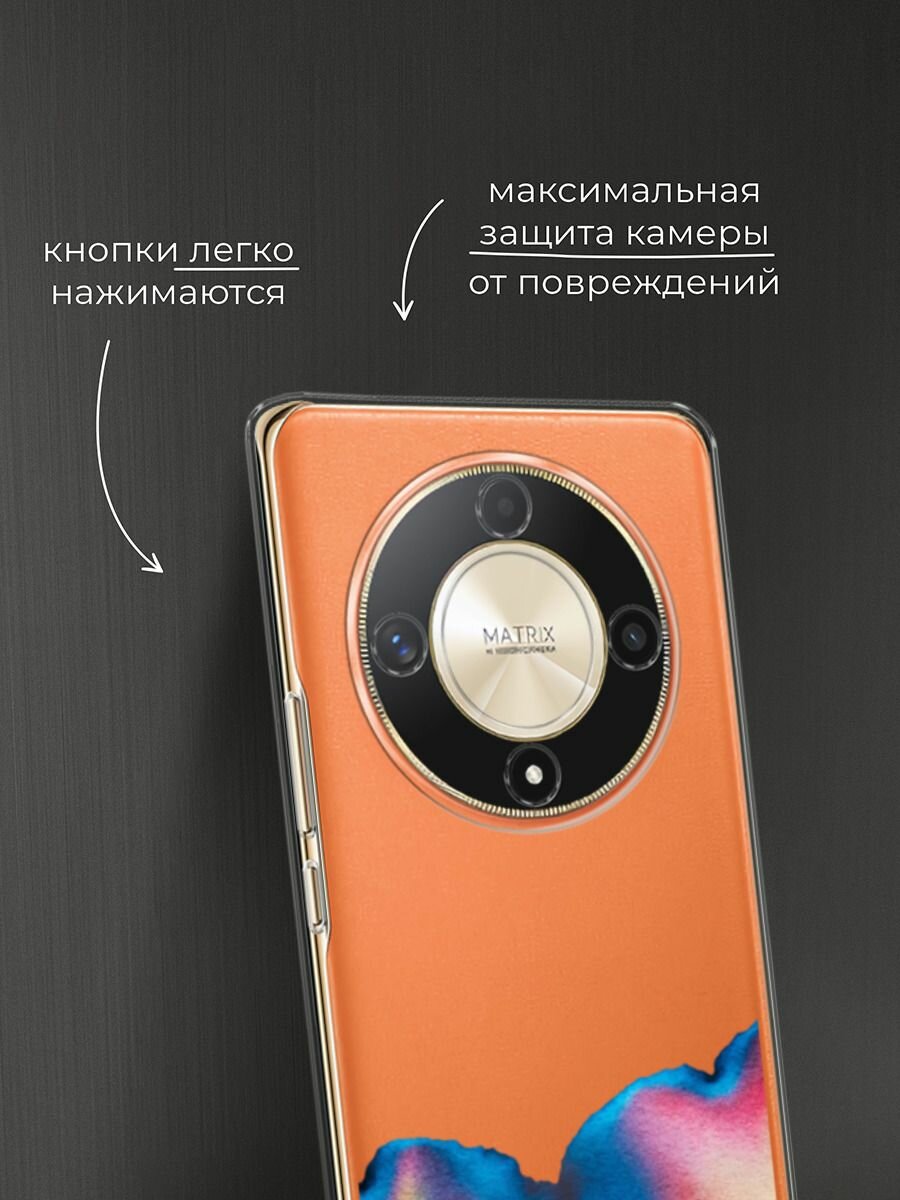 Чехол на Honor X9b / Хонор X9B с принтом Акварельное сочетание, прозрачный — фото 1