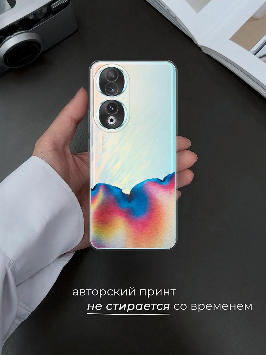Чехол на Honor 90 / Хонор 90 с принтом Акварельное сочетание, прозрачный — фото 1