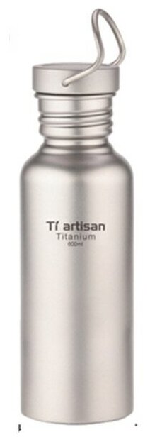 Спортивная бутылка, титановая со скобой 600 мл,