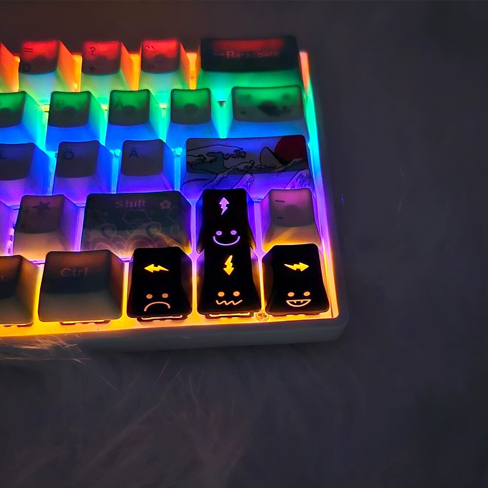 Персонализированные полупрозрачные кейкапы Lightning Doll из ABS-пластика для механических клавиатур: WASD, клавиши