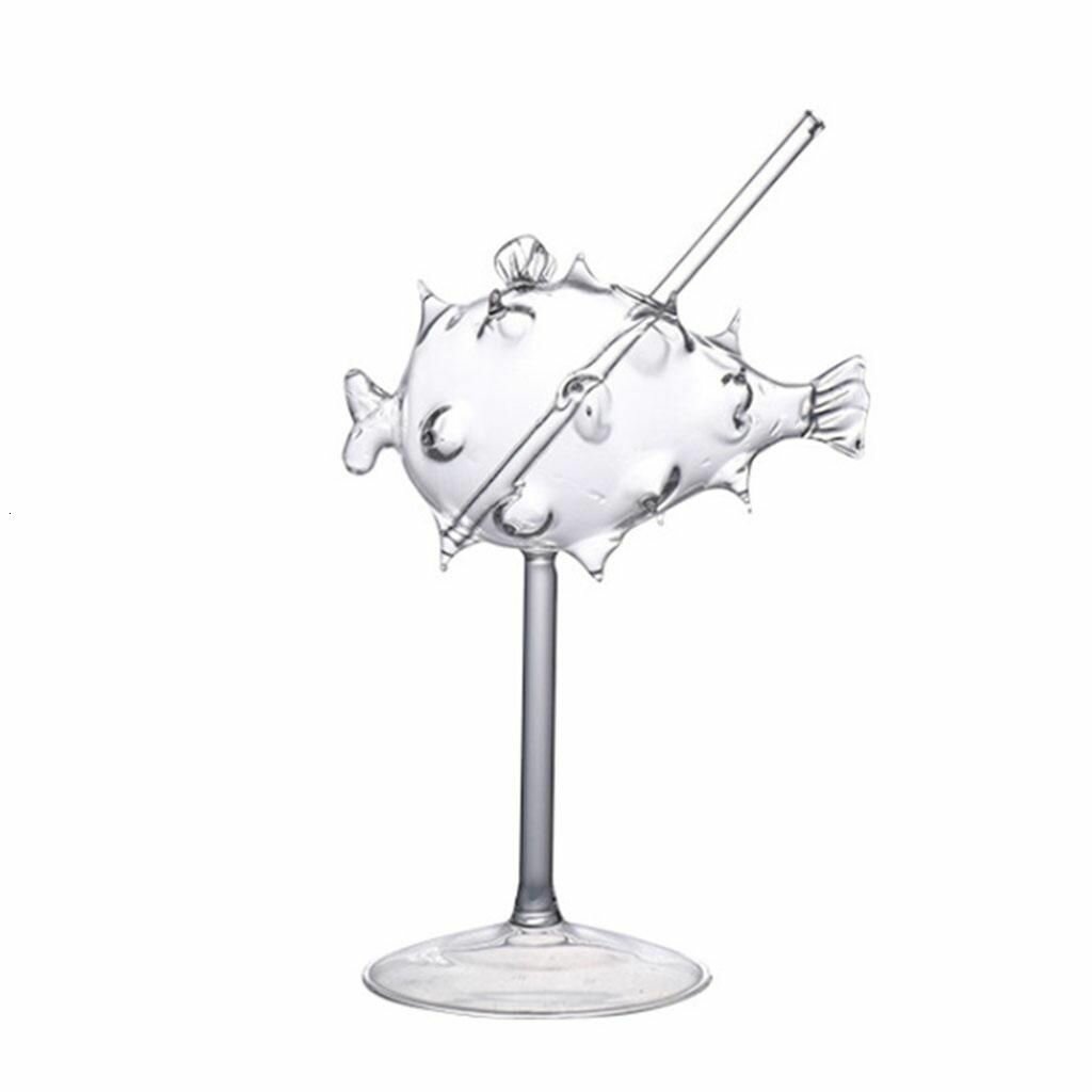 Стеклянная чашка для питья из куриных хвостиков-Чашка рыбы Фугу