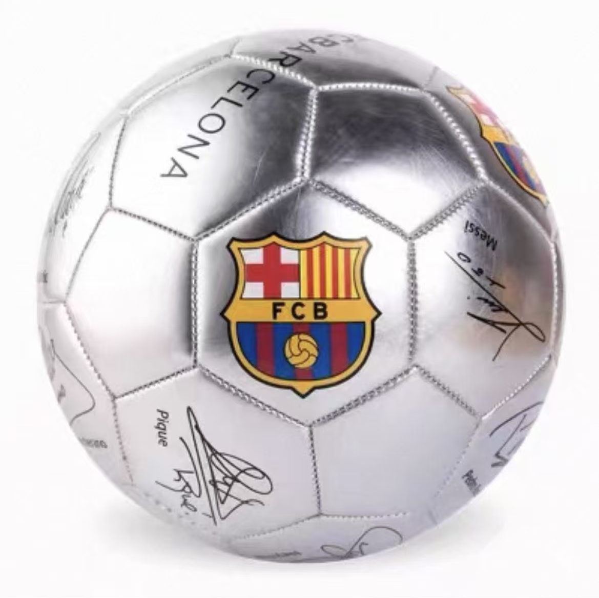 Футбольный мяч FC Barcelona ограниченная серия, 4 размер, серебро