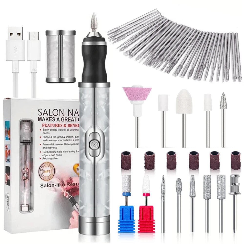 Электрическая маникюрная дрель LINMANDA Pink-Pro-Max White-Max