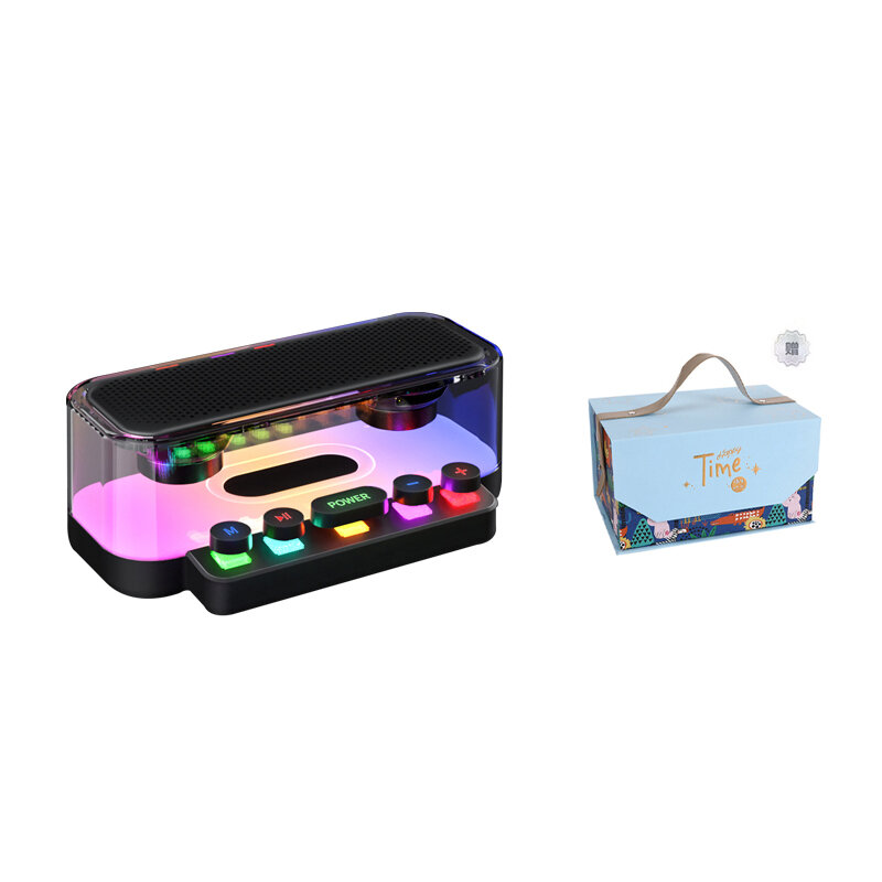 Беспроводные колонки IDEAMAN, цвет: button colorful bluetooth speaker (blue handheld gift box)