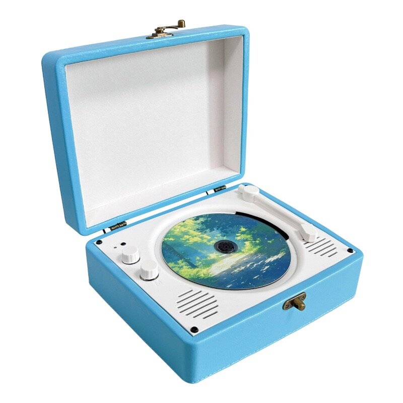 CD-плеер COZMO Винтажный SG1900, sky blue, с 3D-эффектом звука, Всё в одном