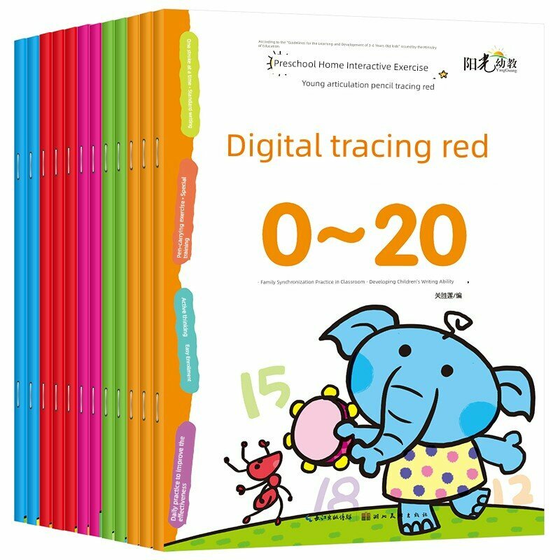 Рабочая тетрадь для письма чисел, числа 0-20 с порядком черт, математическое пособие для дошкольников