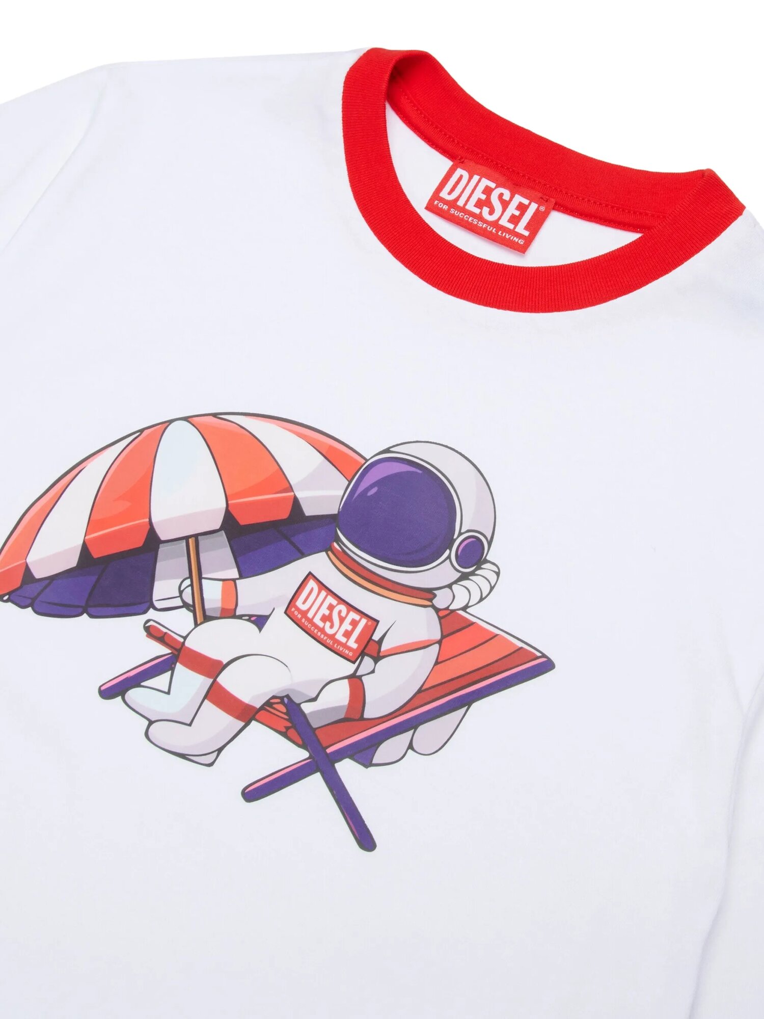 Футболка DIESEL Mtspacy Over, размер 6 лет, бежевый/белый — фото 1