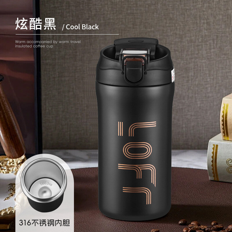 Умная кофейная кружка из нержавеющей стали 316, высокая эстетика, автомобильный вакуумный утолщенный термос, портативная дорожная кружка для студентов