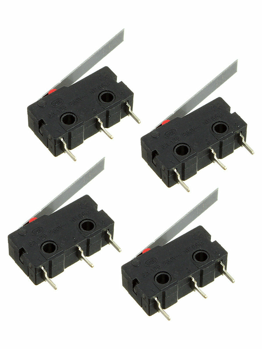 Микропереключатель 19.8*10.6*6.4мм (упаковка 4шт) Ruichi SM5-03P рычаг (3А 250В VAC)