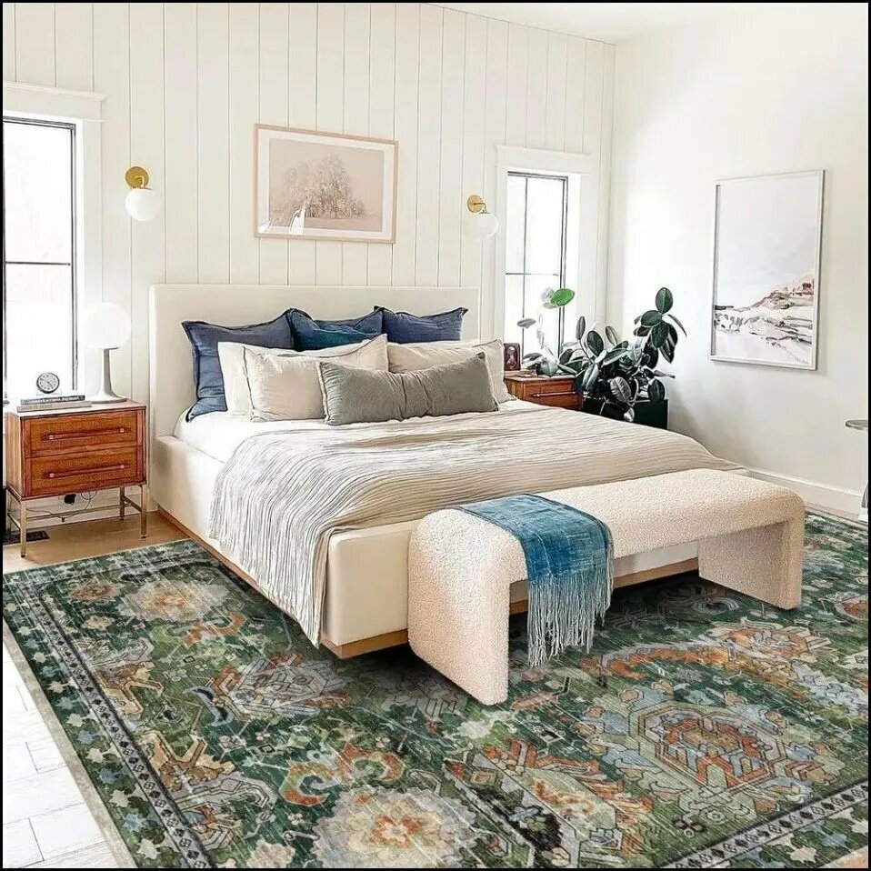 Ковер ковры В стиле бохо Моющиеся коврики - Идеально подходят для гостиной, спальни, детской комнаты, питомника - Устойчивы к пятнам и воде, не скользят, подходят для домашних животных и детей, Винтажные племенные коврики 300x200 см