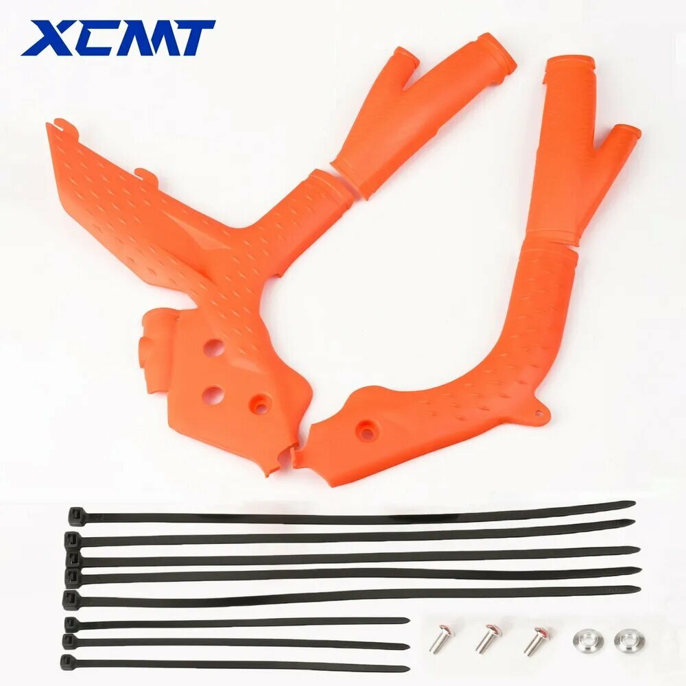 Защита рамы мотоцикла + расширенная защита KTM SX(F) EXC(F) XC(F) 19-23 (оранжевый)