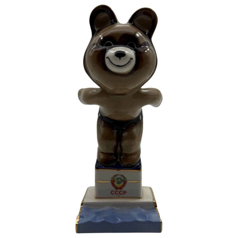 Фарфоровая статуэтка "Олимпийский Мишка - Пловец СССР", 2022-2024 гг, Вербилки, Россия