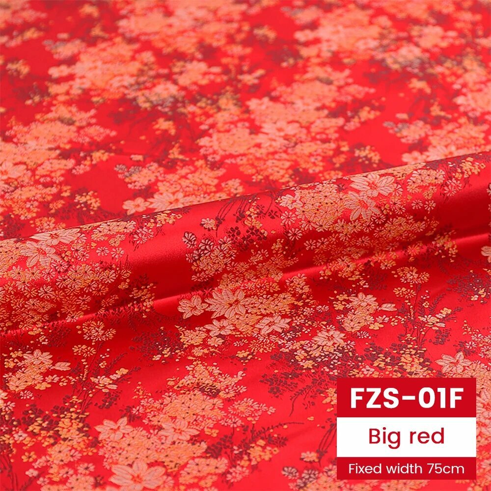 Шелковая жаккардовая парча TERAMILA Красный, 200cmx75cm, FZS-01F