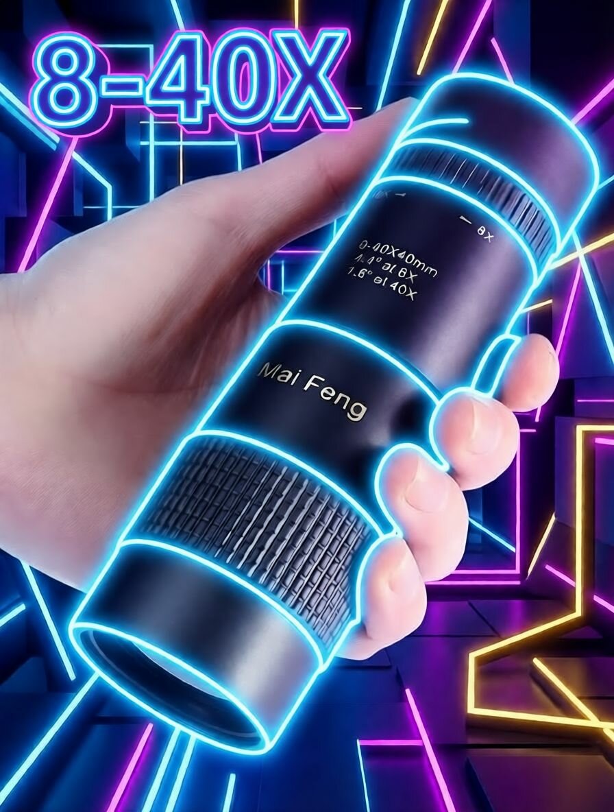 Монокулярный компактный телескоп с зумом. Монокуляр MaiFeng 8-40х40 BAK4
