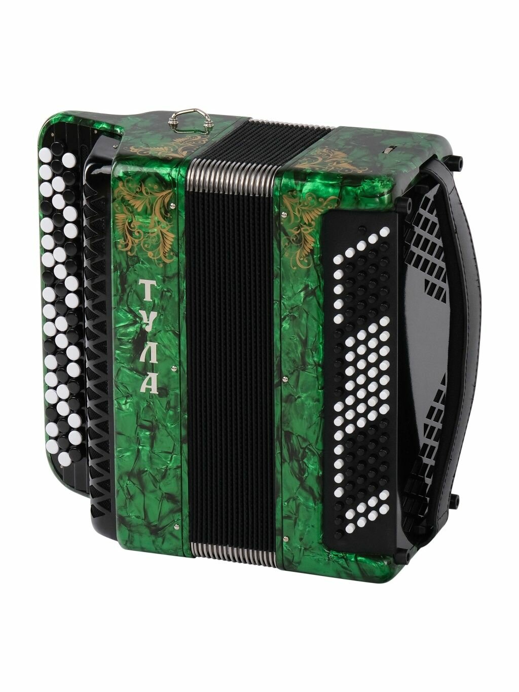 BN-39-GR Баян ученический двухголосный "Тула-210", 55х100-II, зеленый, Тульская Гармонь