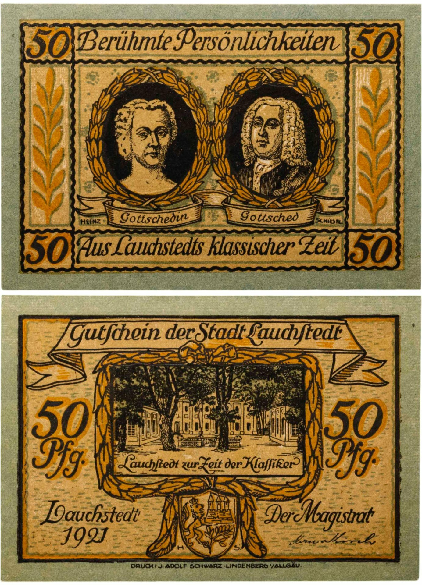 Австрия нотгельды 50 пфеннигов 1921