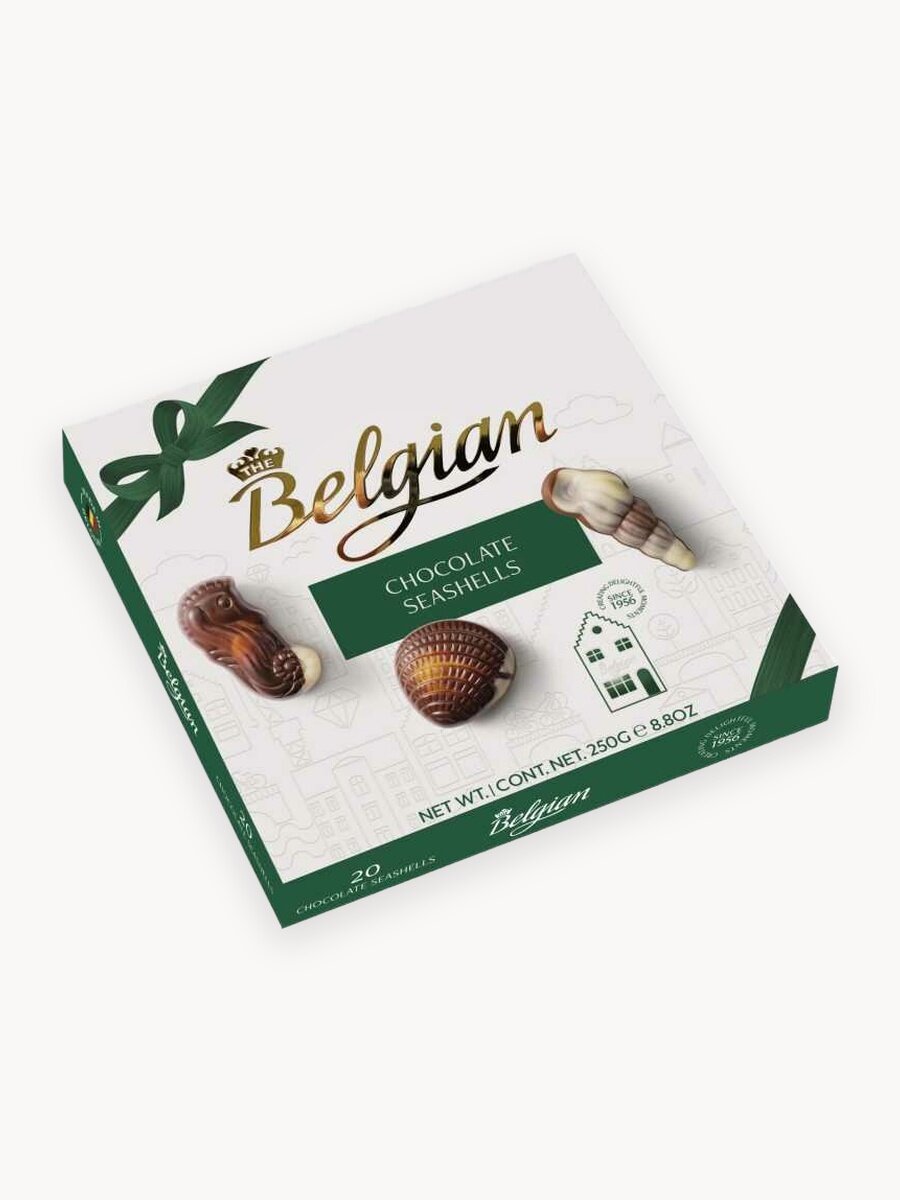 Конфеты THE BELGIAN Дары моря №817 (зел. бант) 250г